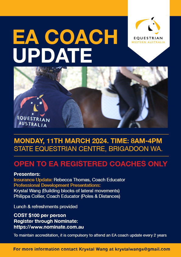 EA COACH UPDATE | Equestrian Western Australia